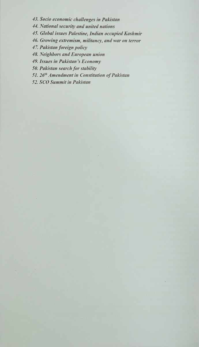 Pakistan Affairs Journal By Dr Sassi Malik Sher – MOB10656