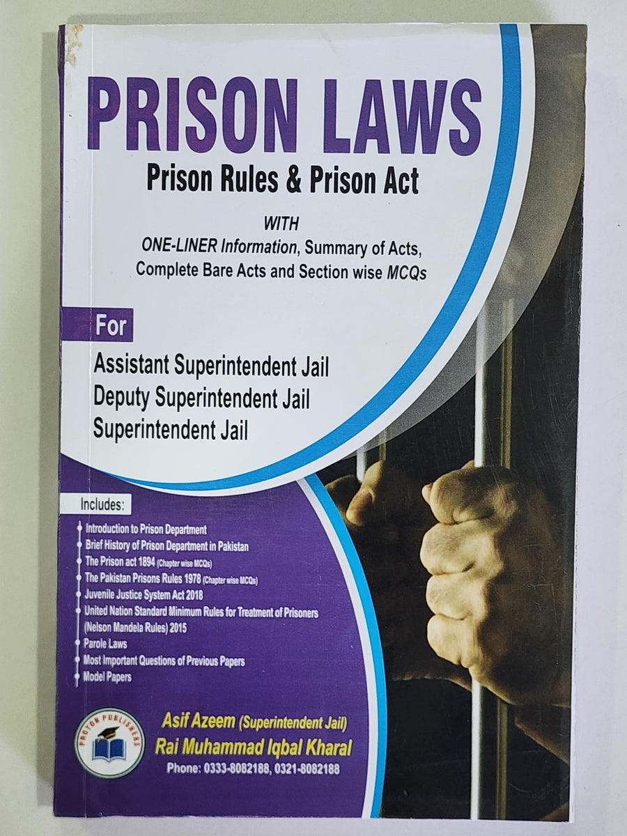 Prison Laws Prison Rules & Prison Act By Asif Azeem Rai Iqbal Kharal ...